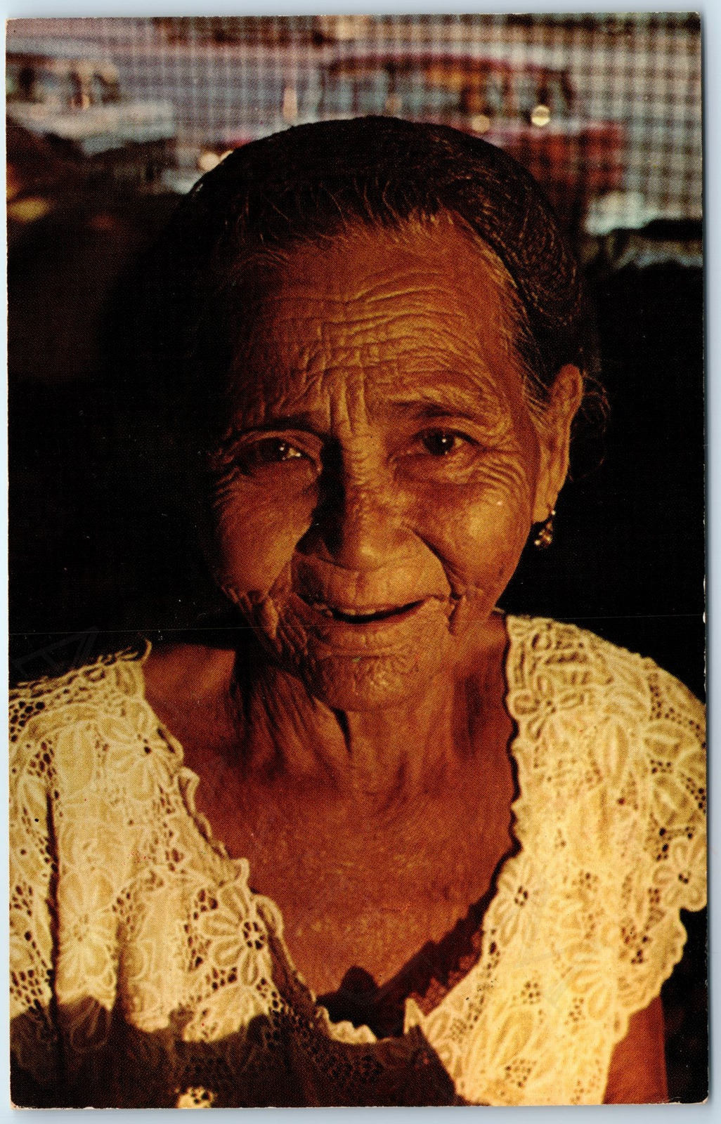 1968 Guam, US Native Chamorro Woman Elder Matriarchal Indian Chrome ...