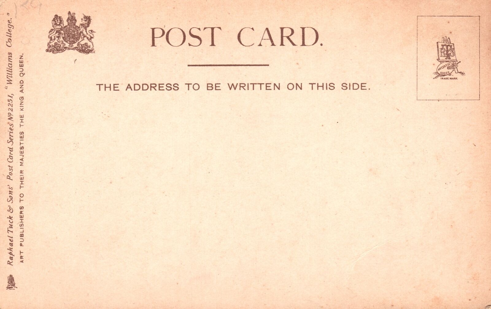 Vintage Postcard Library Campus Showing East College Chapel William's ...