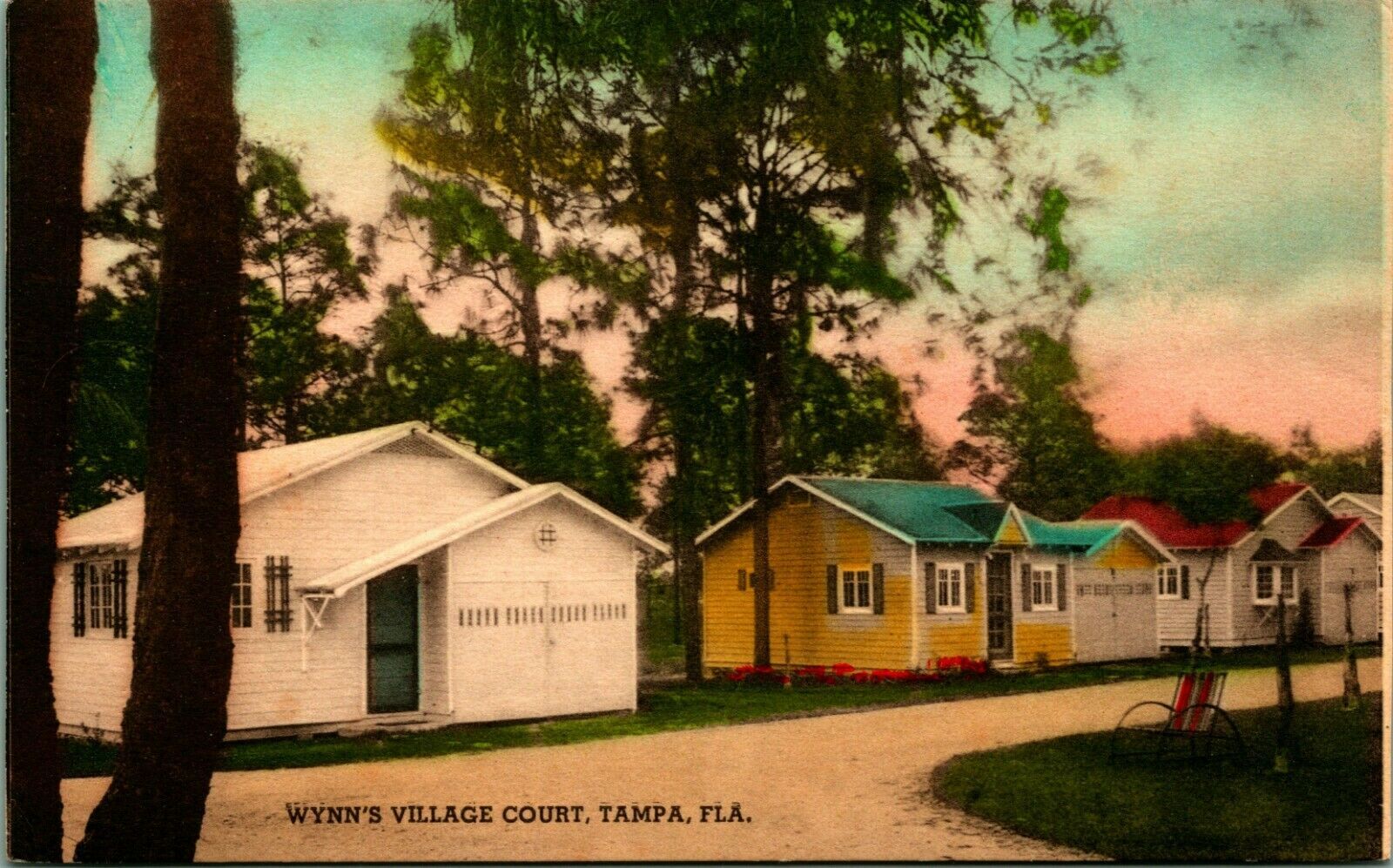 Wynn's Village Court Tampa Florida Roadside Rte 41 UNP Collotype ...