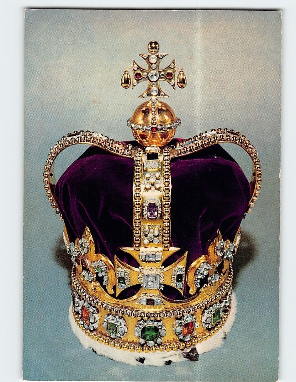 Postcard St. Edward's Crown, Jewel House, Tower of London, England ...