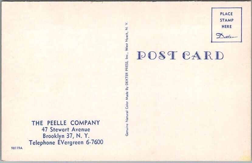 1950s Brooklyn, New York Advertising Postcard "THE PEELLE MOTORSTAIR ...