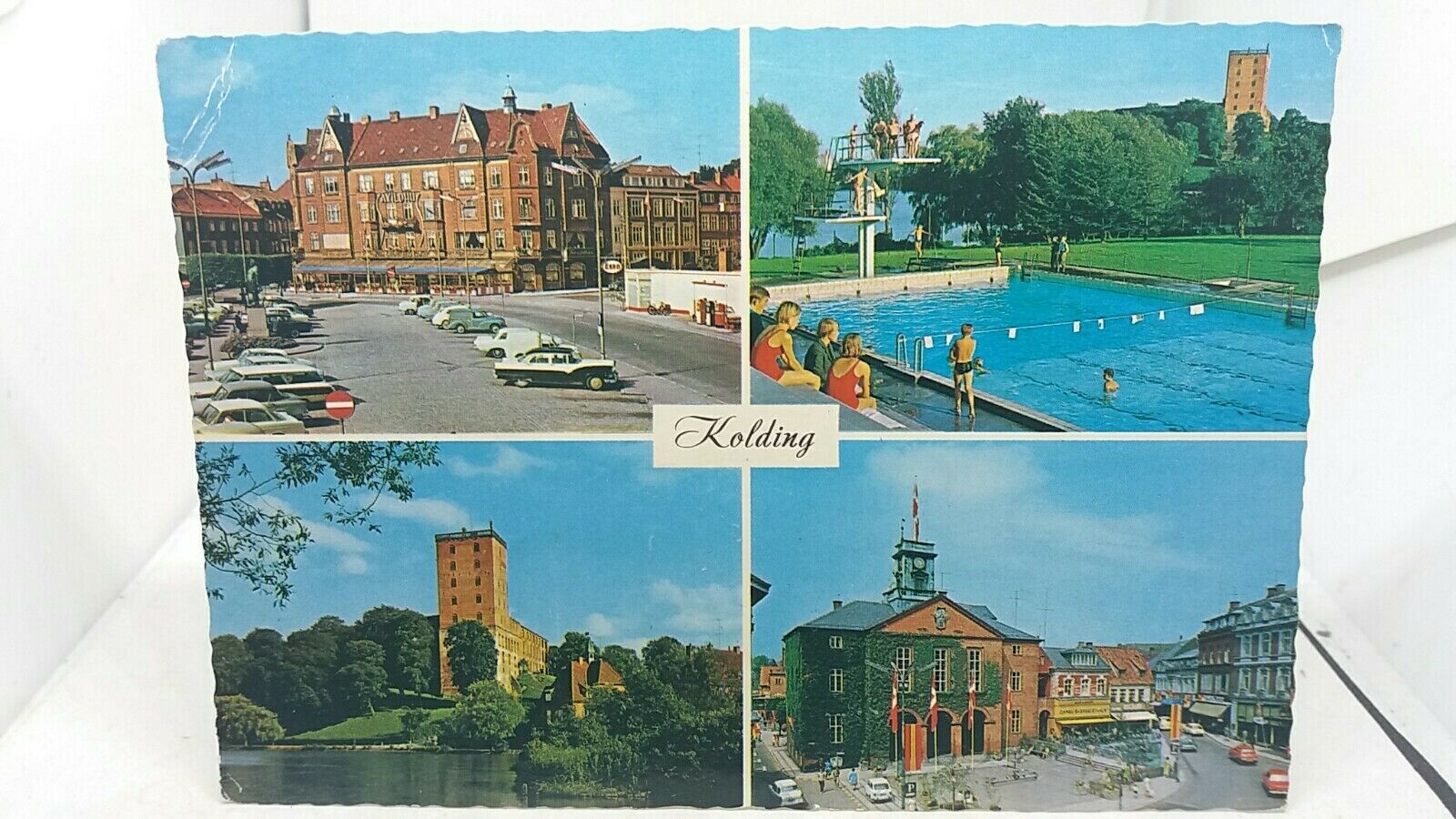 Vintage Postcard Multiview Kolding Swimming Pool Town Hall Museum ...