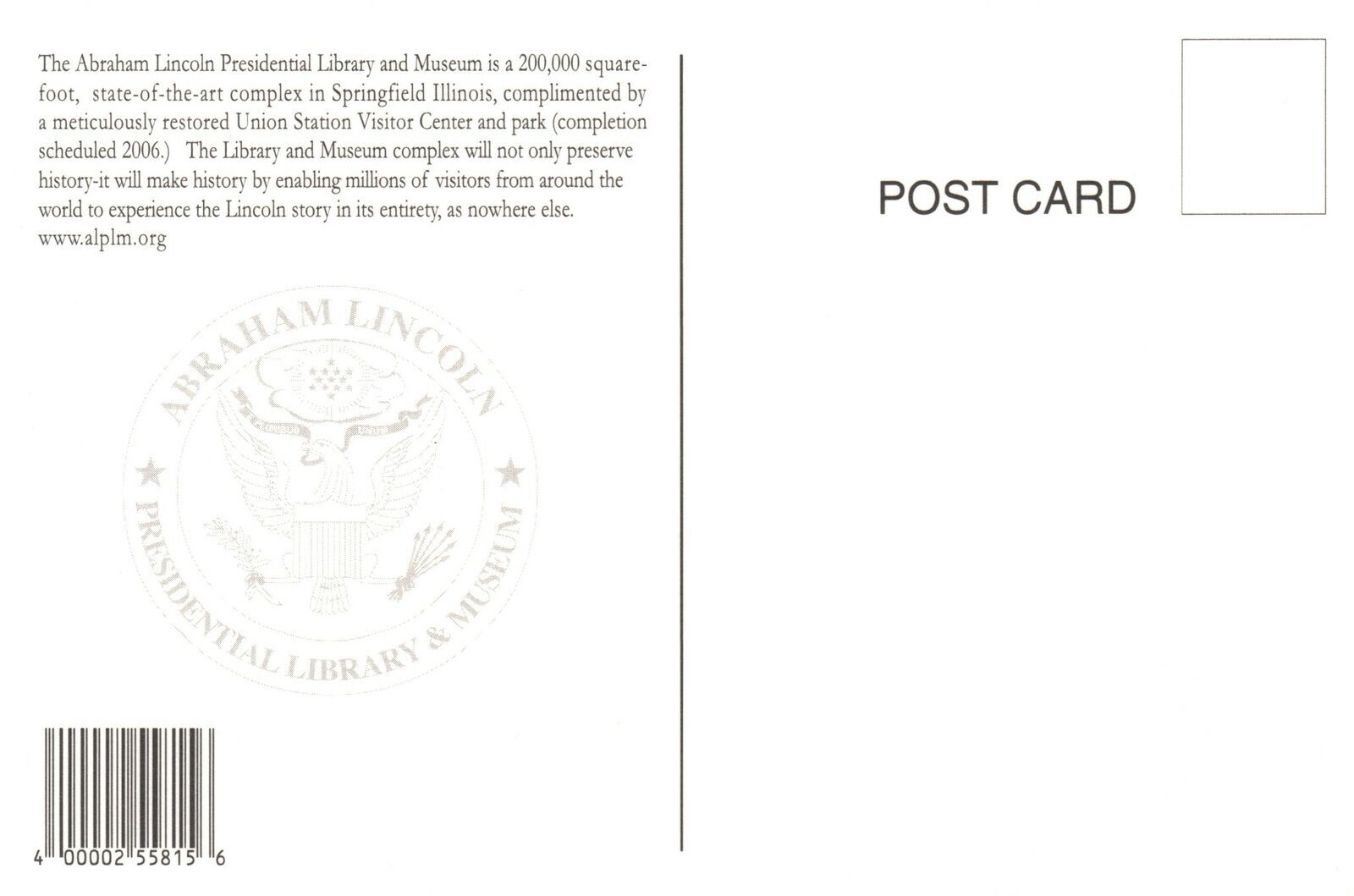 Vintage Postcard Abraham Lincoln Presidential Library & Museum ...