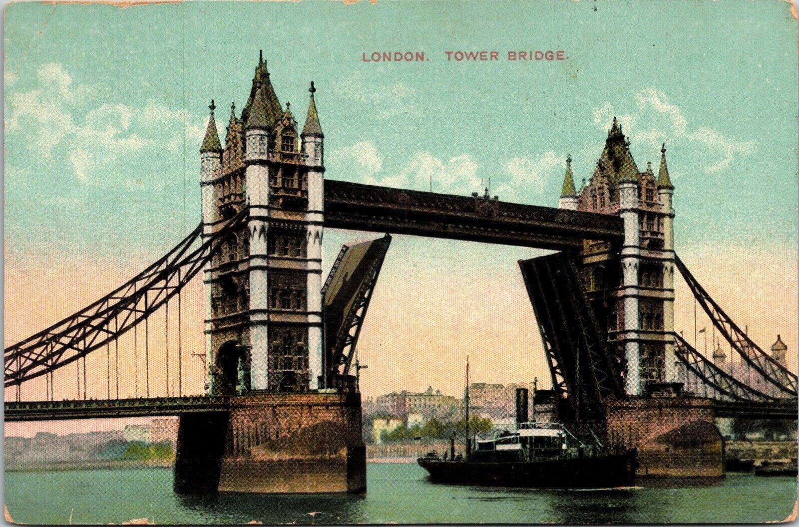 London Tower Bridge Ship Antique Postcard UNP Unused DB | Europe ...