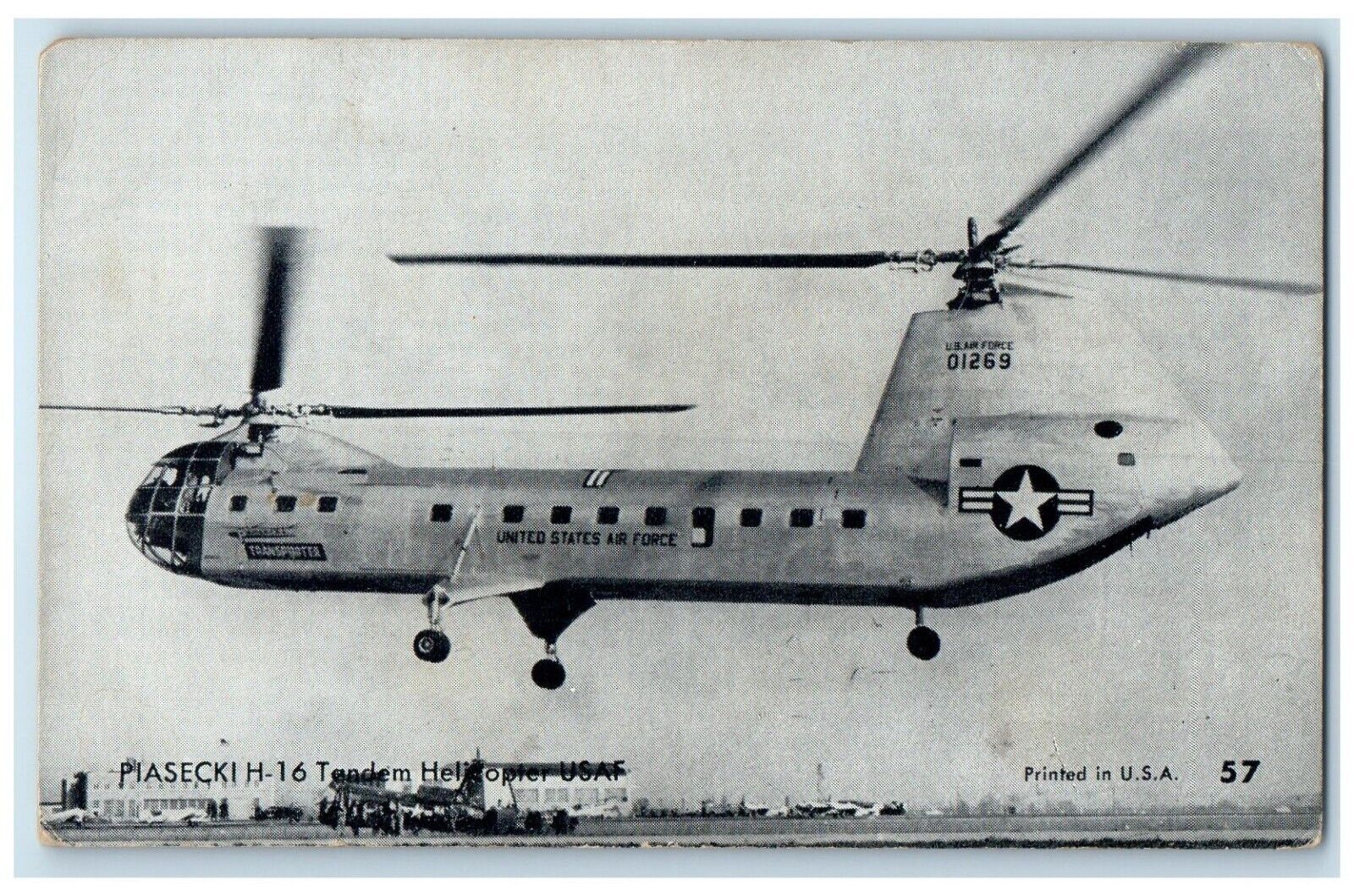 Piasecki H 16 Tandem Helicopter USA United State Airforce Arcade Card ...