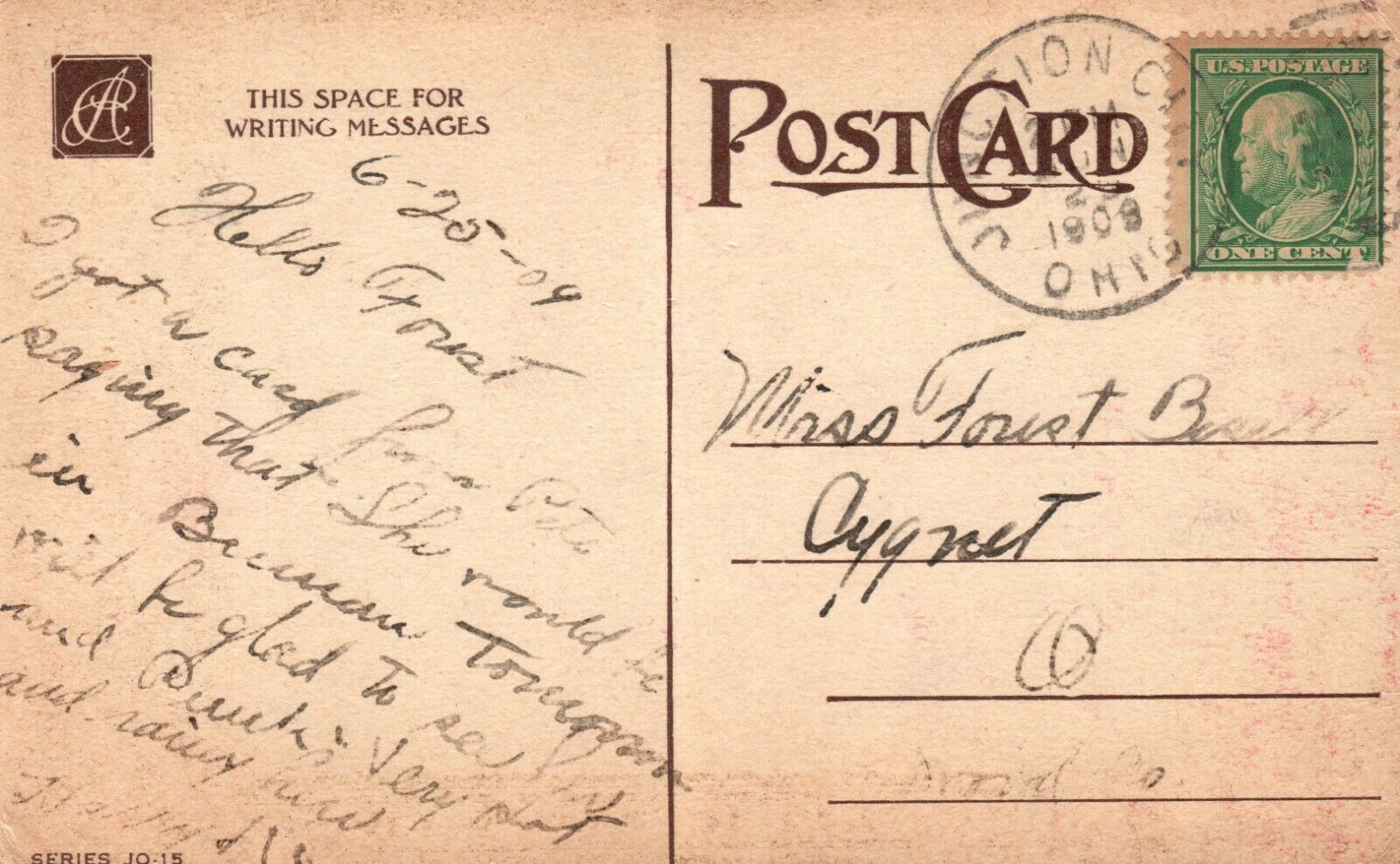 Vintage Postcard 1909 I'll Always Be True to You, Couple Seated in Room ...