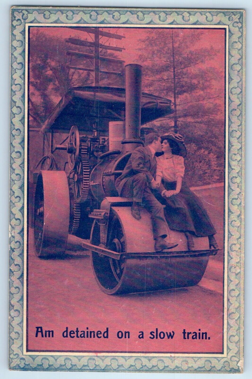 Romance Couple Kissing Steamroller Tractor Am Detained On A Slow Train ...