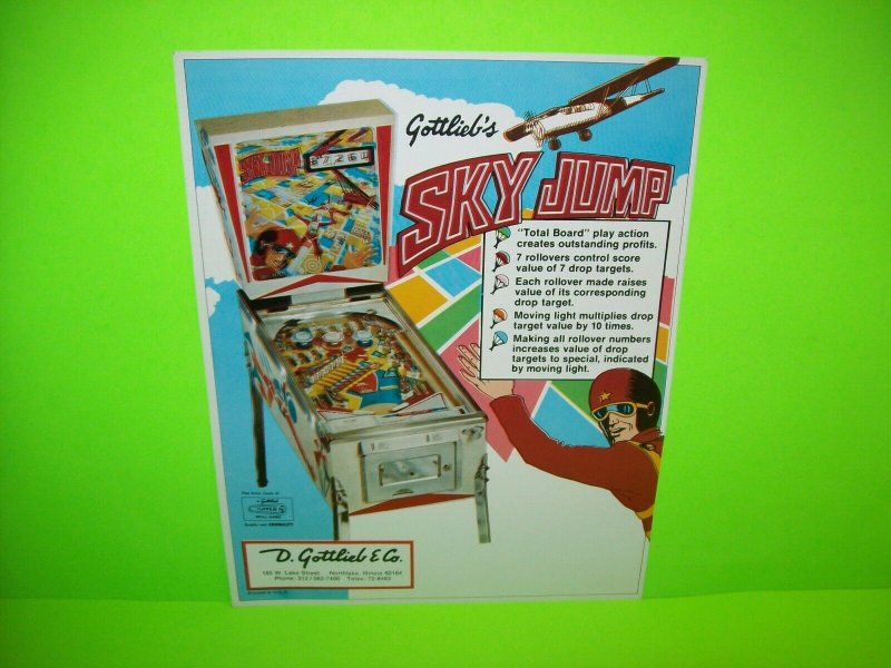 Sky Jump Pinball Machine Flyer Original 1974 BLURRY Image Version Retro ...