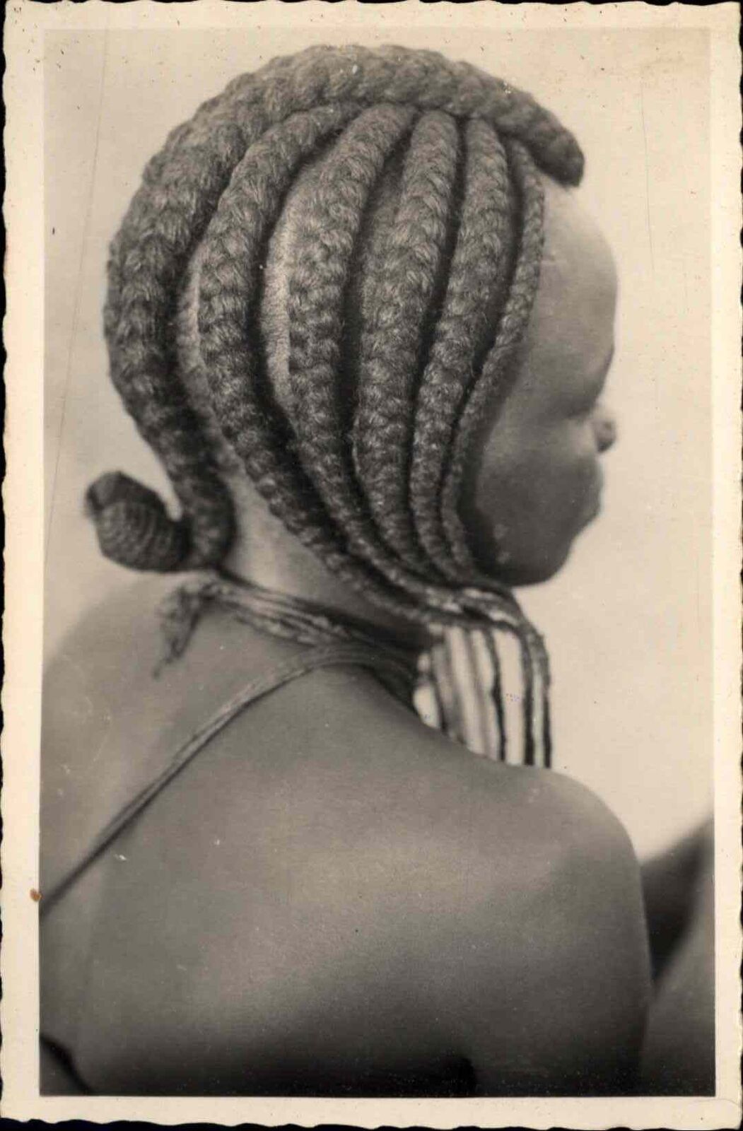 PAULEAU RPPC CHAD AFRICA Fort Lamy African Woman w Braids INDIGENOUS ...