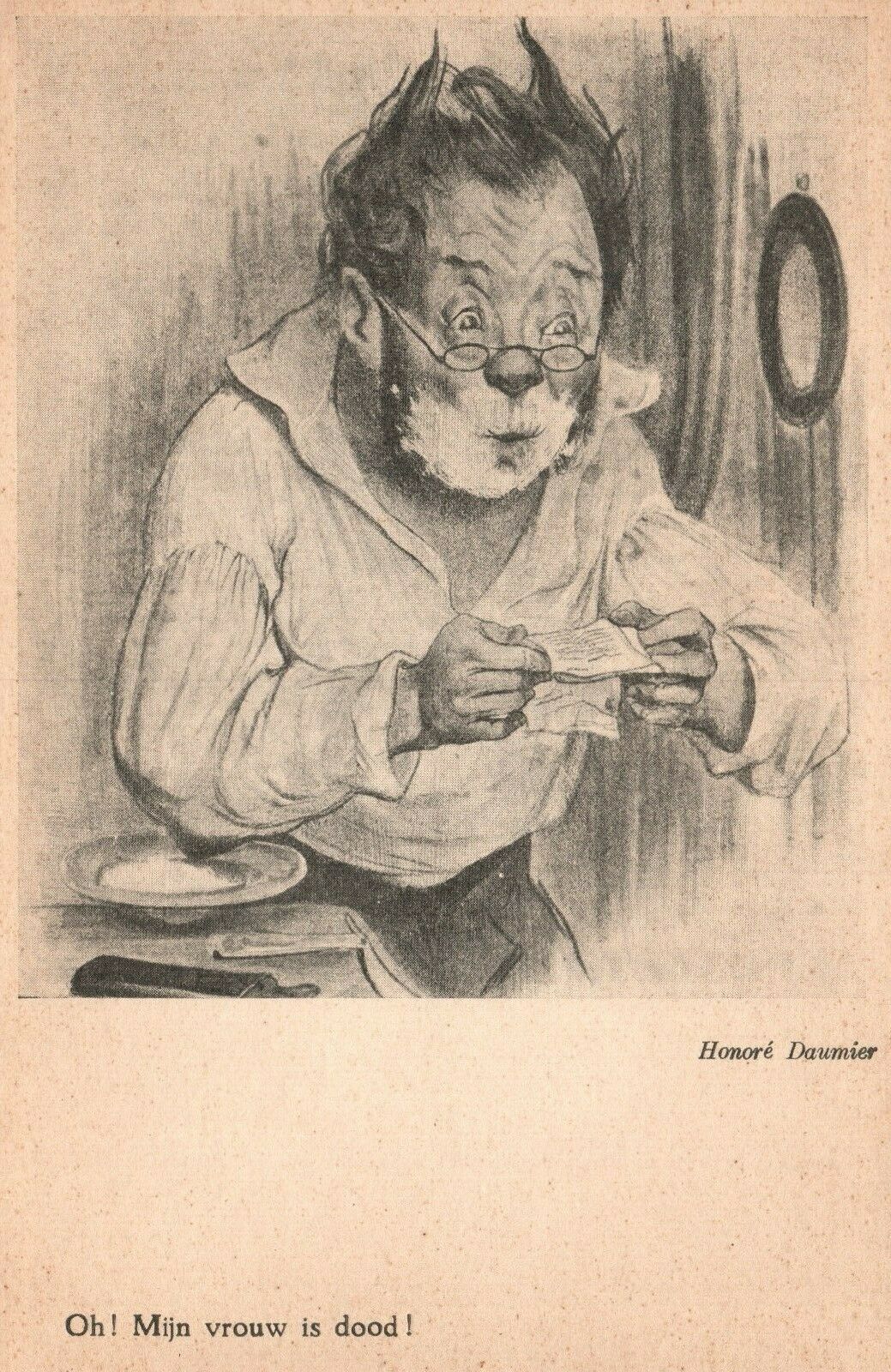 Vintage Postcard Vickers 1910's Oh! Mijn Vrouw Is Dood! Honore Daumier ...