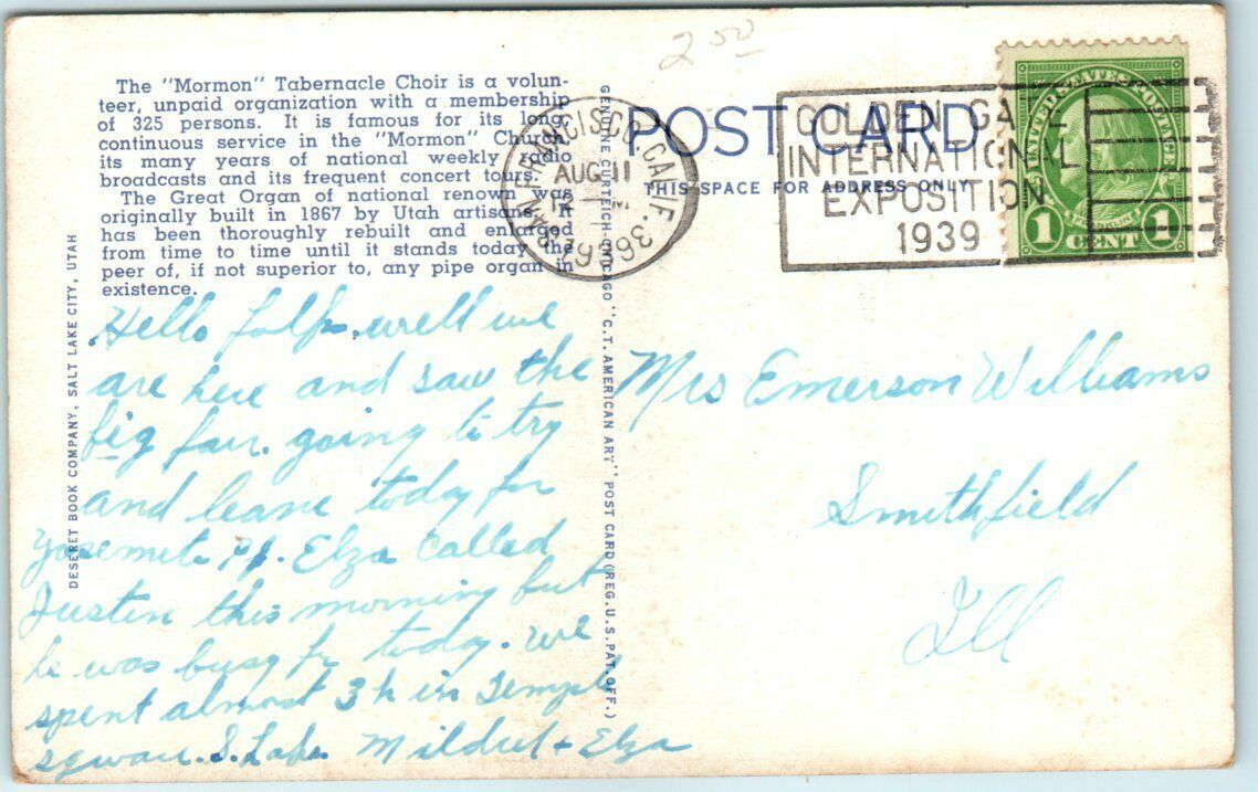 The Tabernacle Choir and Organ, Great "Mormon" Tabernacle, Salt Lake ...