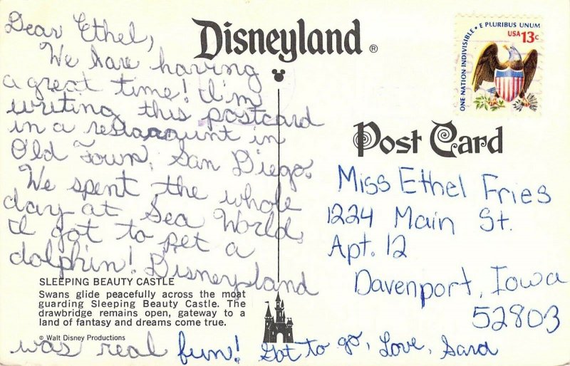 Disneyland, 1982, Sleeping Beauty Castle, Message, Magic Kingdom, ,Old ...