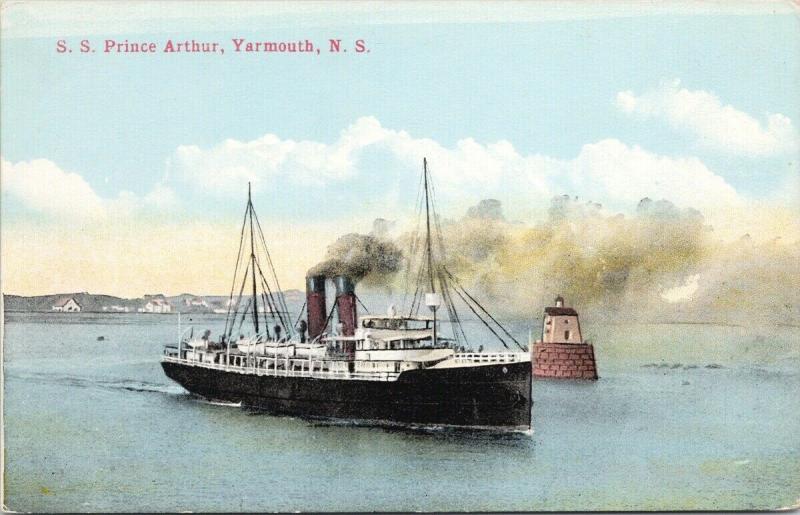 SS 'Prince Arthur' Yarmouth NS Nova Scotia Steamship UNUSED Postcard ...