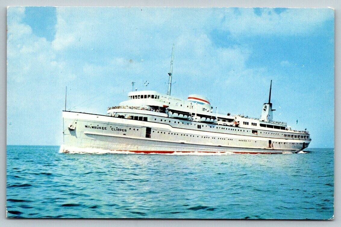 SS Milwaukee Clipper on Lake Michigan Postcard | United States ...