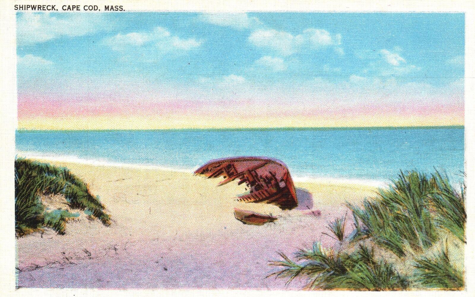 Vintage Postcard Shipwreck Schooner Annie L. Splender Cape Cod ...
