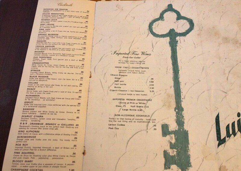 Vintage 60s LUIGI'S PIZZA Restaurant Menu St. Louis Missouri MO Rare ...