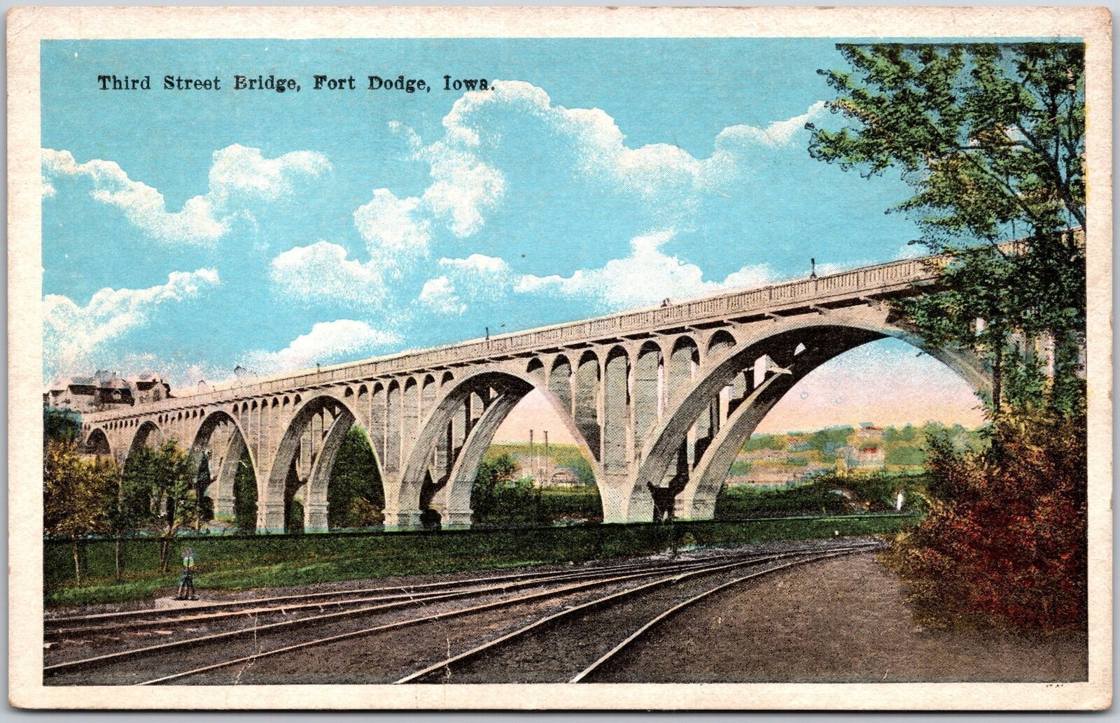 3rd Street Bridge Fort Dodge Iowa IA Suspension Bridge Railroad Under ...