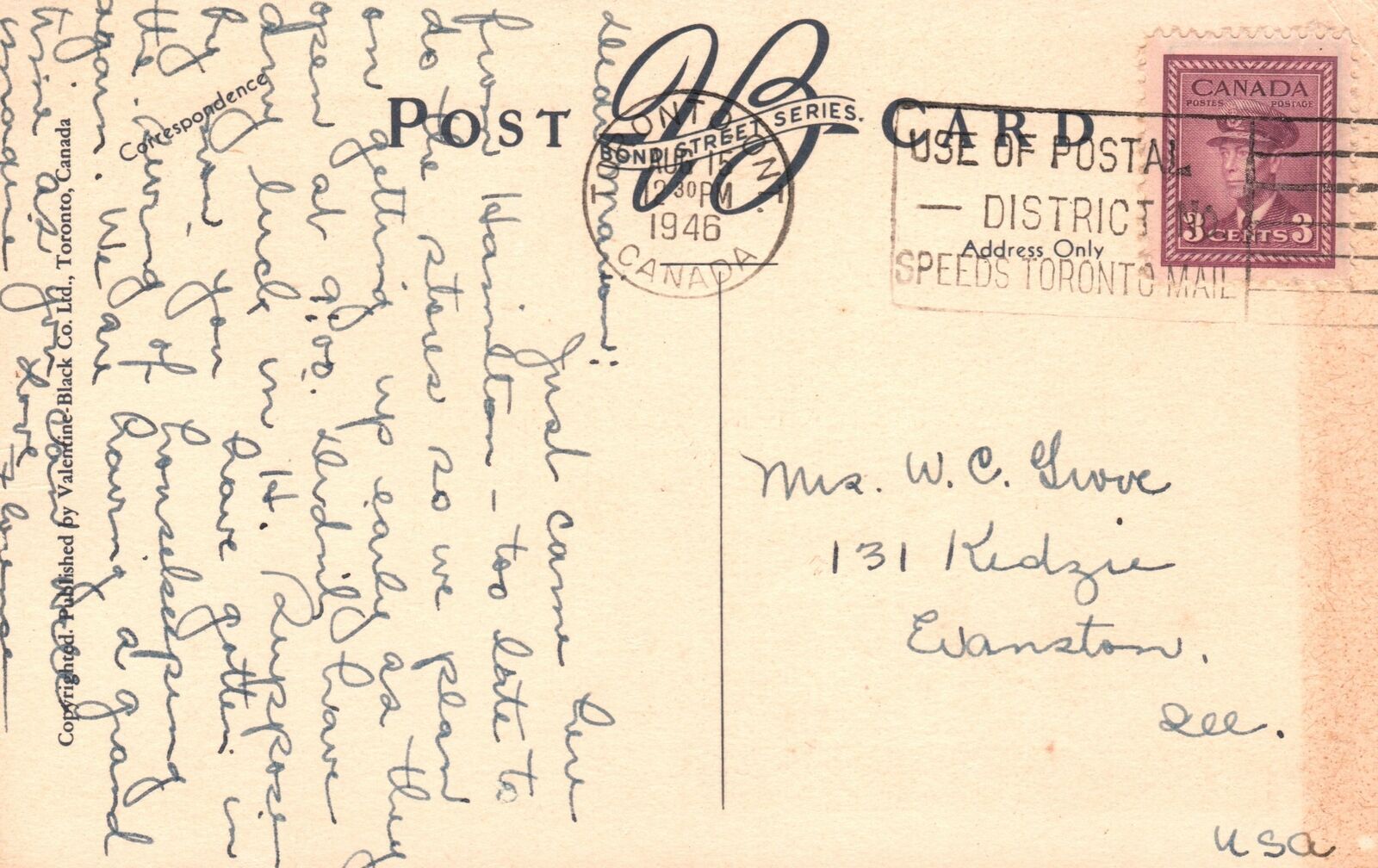 Vintage Postcard 1946 Bay Street Looking North Showing City Hall ...