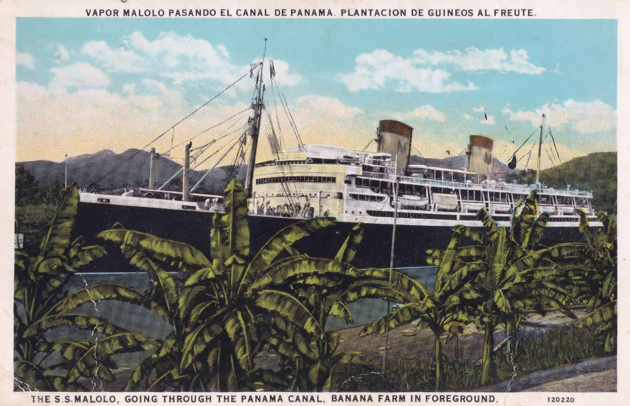 SS Malolo Boat Canal De Panama Old Ship Postcard | Topics ...