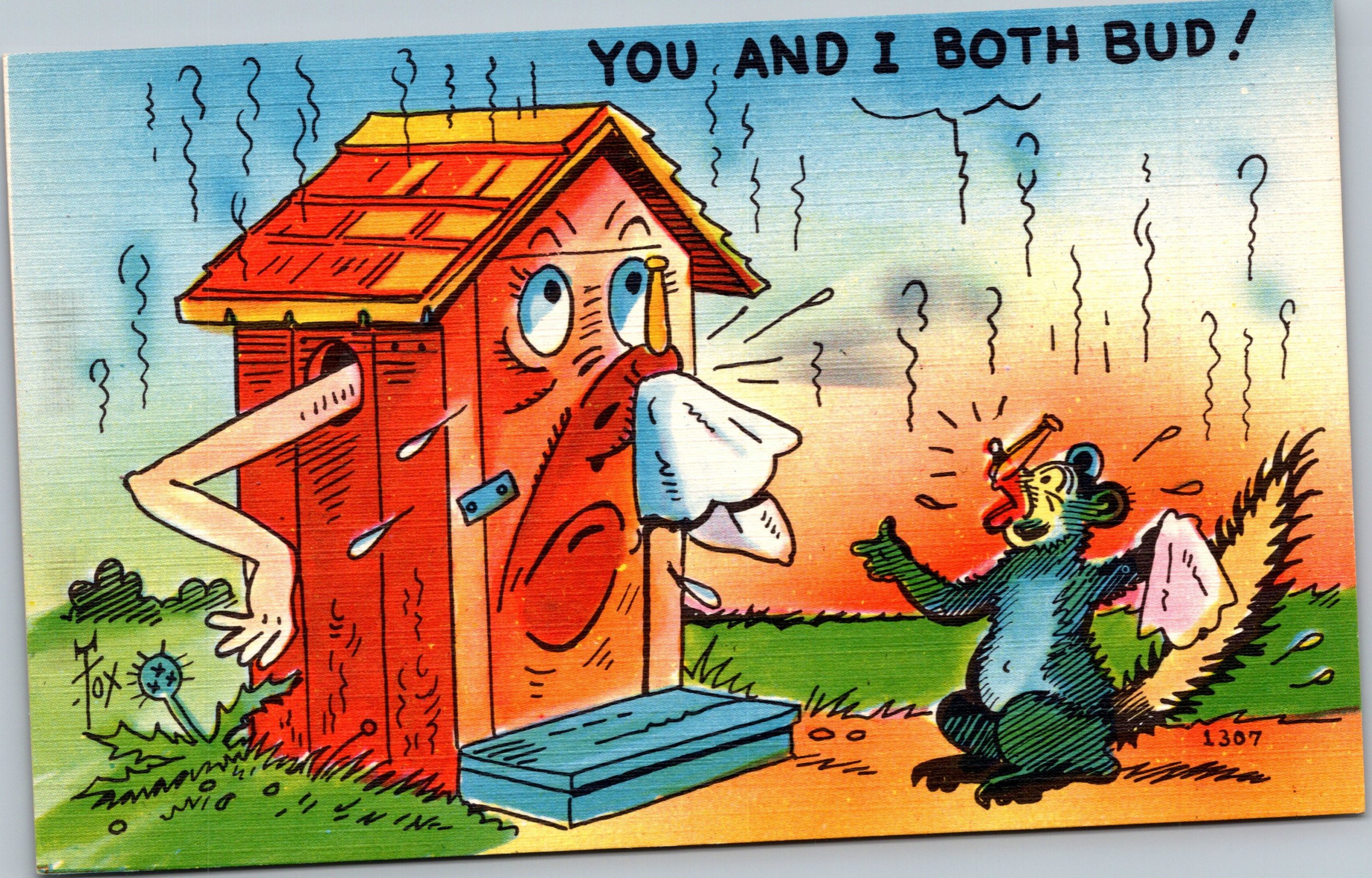 Anthropomorphic Outhouse Skunk stinky You and I Both Bud | Other ...