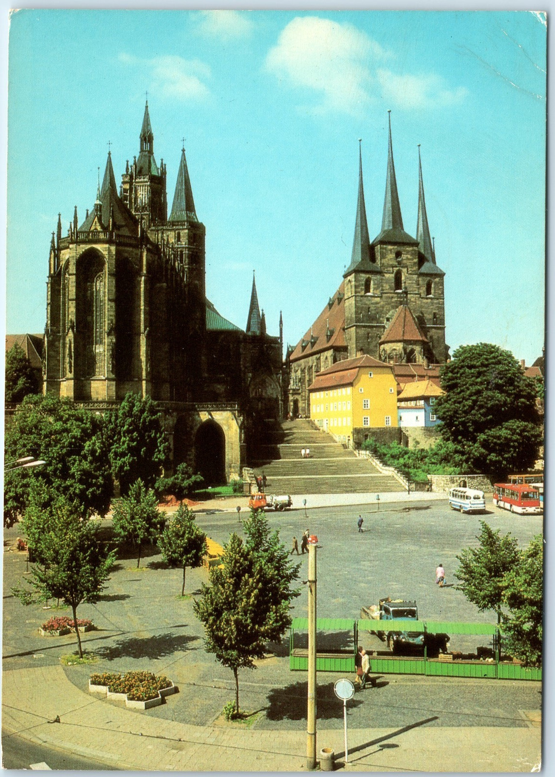 c1970s Erfurt, Germany Dom Cathedral Architecture Spires Tower Chrome ...