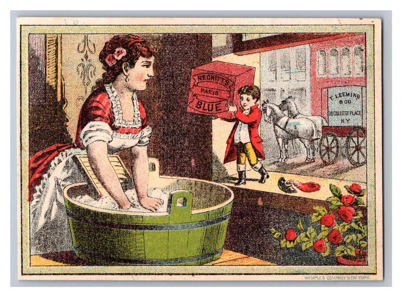 1870's House Elf Fairy Bringing Reckitt's Paris Blue Thomas Leeming Co ...