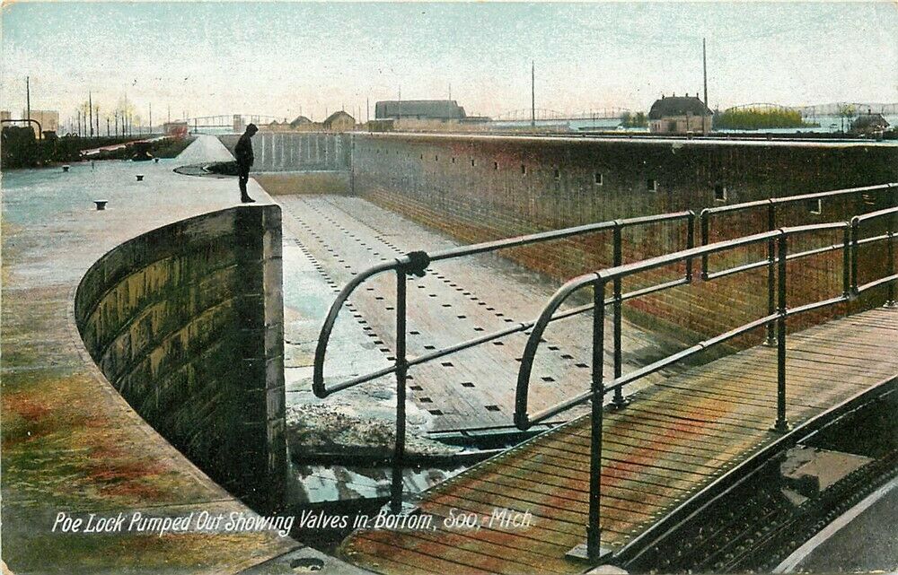 MI, Soo, Michigan, Poe Lock, Pumped Out, Valves at Bottom, Young Lord ...