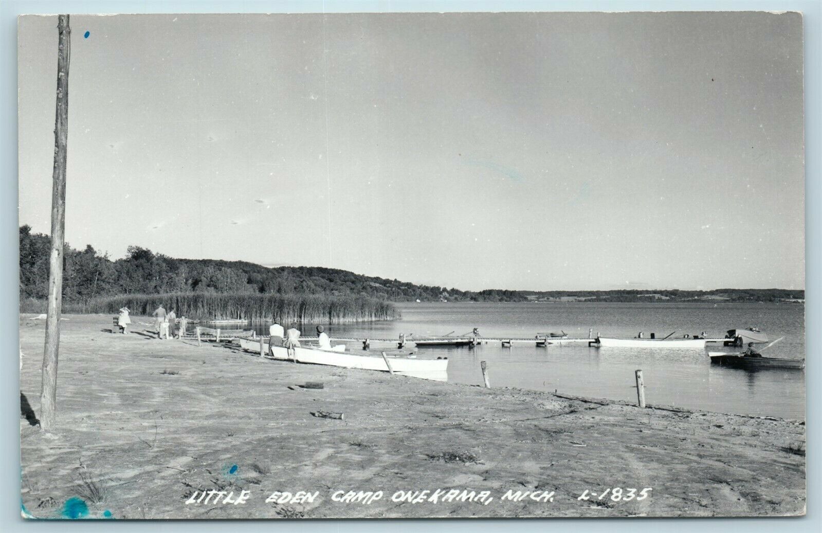 Postcard MI Onekama Michigan Beach at Little Eden Camp Real Photo RPPC ...
