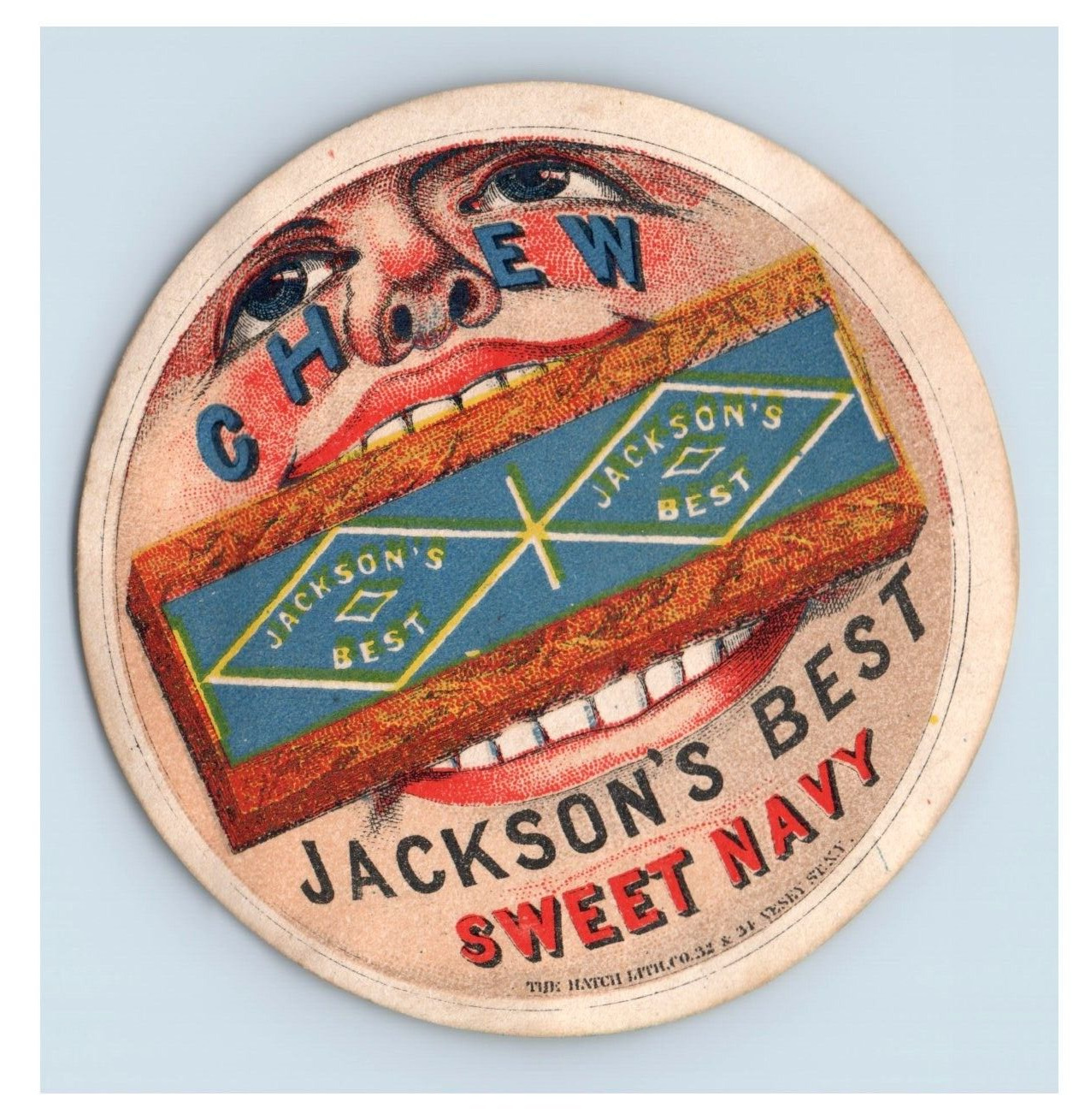 1880s Jackson's Best Sweet Navy Tobacco Chew Plug In Mouth F124 ...
