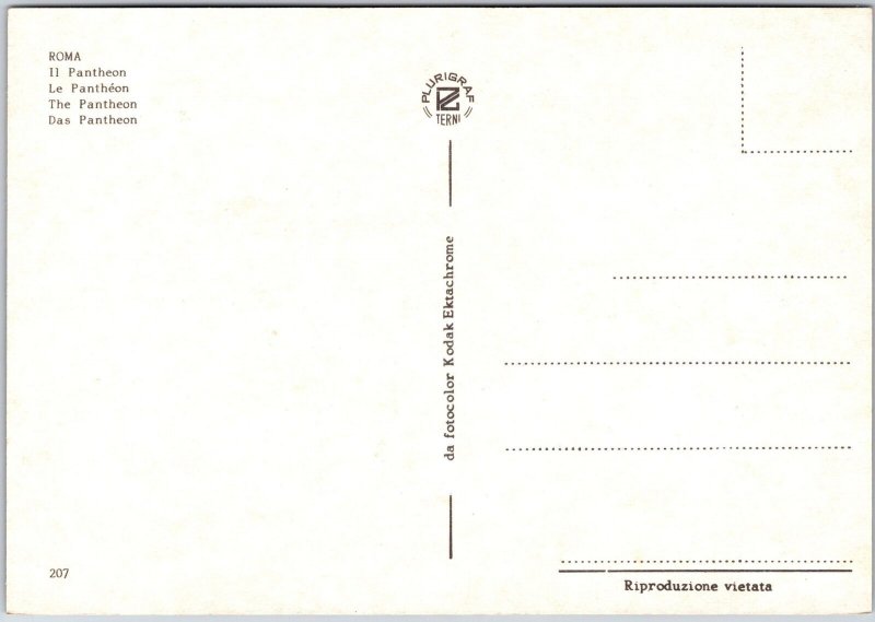 Roma The Pantheon Rome Italy Ancient Roman Building Postcard | Europe ...