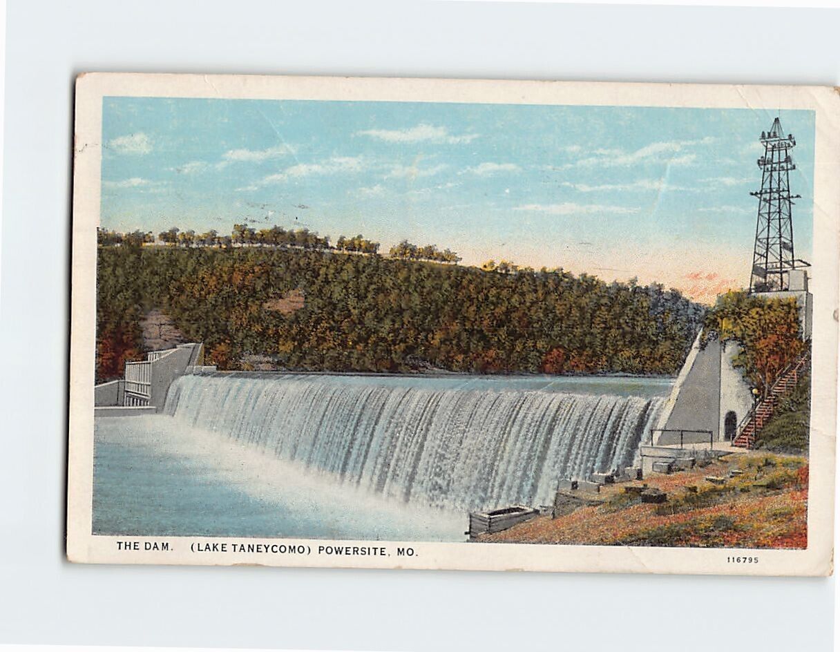 Postcard The Dam (Lake Taneycomo), Powersite, Missouri | United States ...