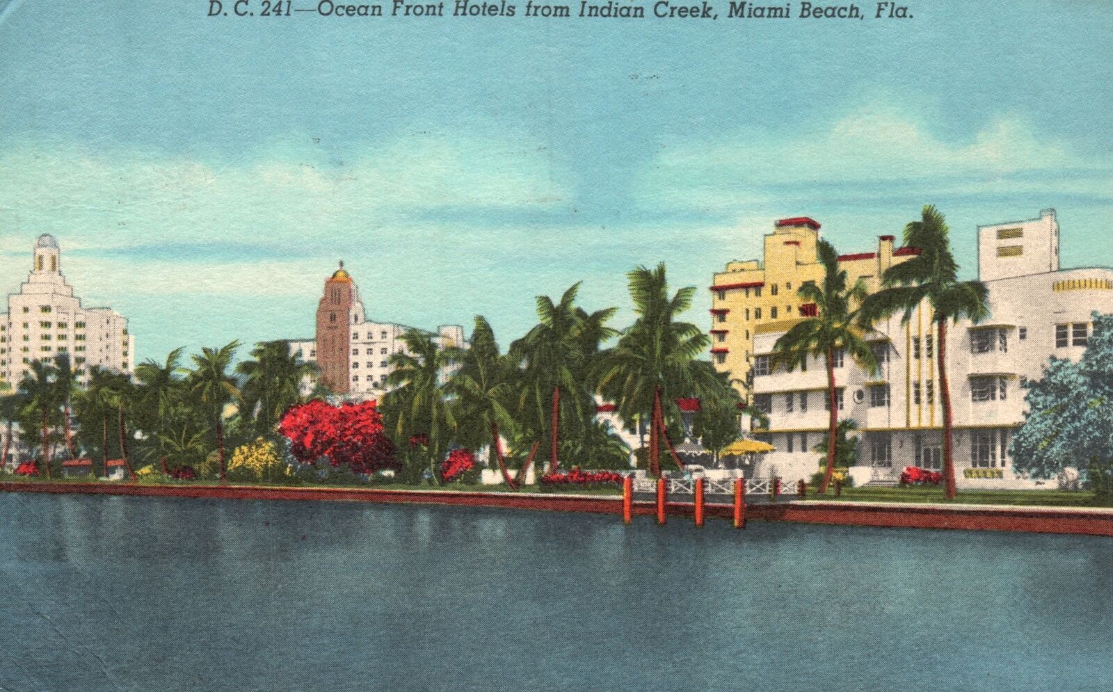 Vintage Postcard 1962 Ocean Front Hotels From Indian Creek Miami Beach ...