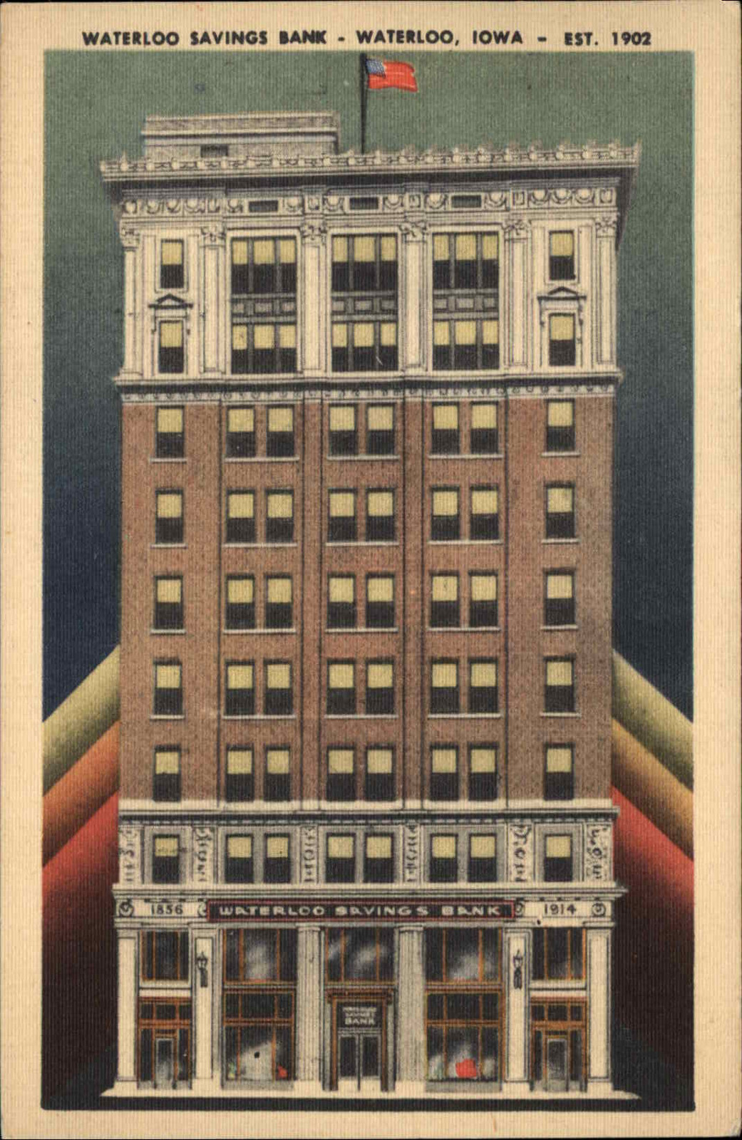 Waterloo Iowa IA Waterloo Savings Bank 1930s-50s Vintage Postcard ...