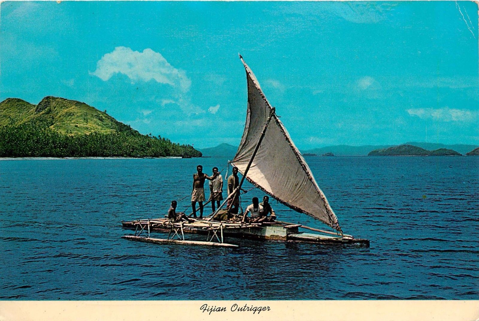 Fijian Outrigger Fiji Islands pm 1974 Takia boat Postcard | Australia ...