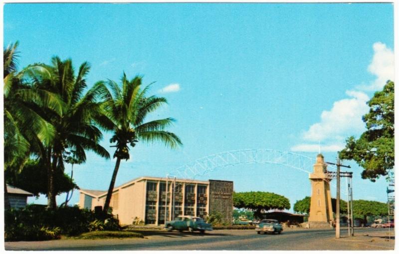 Western Samoa Apia Nelson Library and Clock Tower on Beach Road 1960s ...