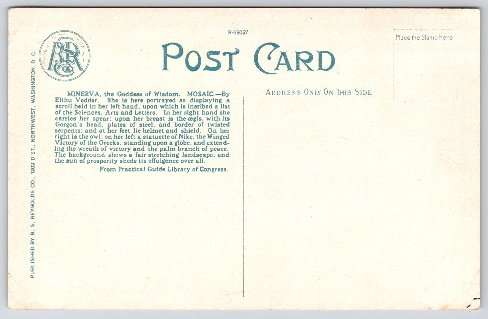 Minerva Library Of Congress Washington D.C. Goddess Of Wisdom Portrait ...