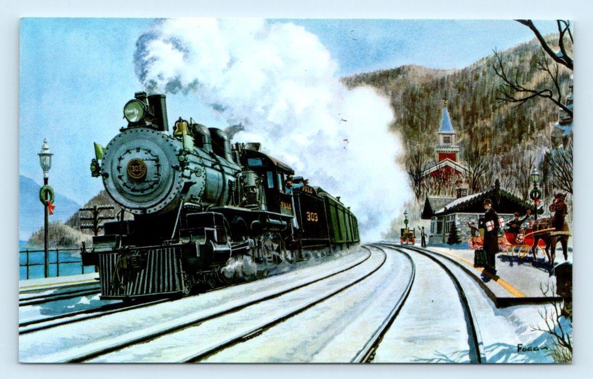 STOOPS FERRY, PA Pennsylvania ~ RAILROAD TRAIN at DEPOT c1960s Repro ...