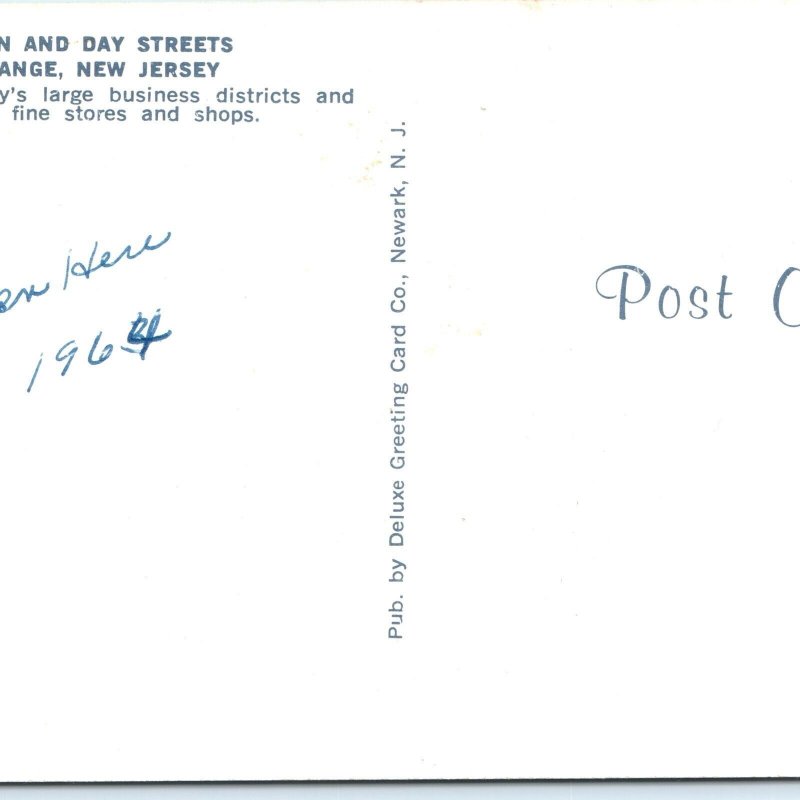 c1960s Orange NJ Main St Day Street View Birds Eye Shop Store Coca Cola ...