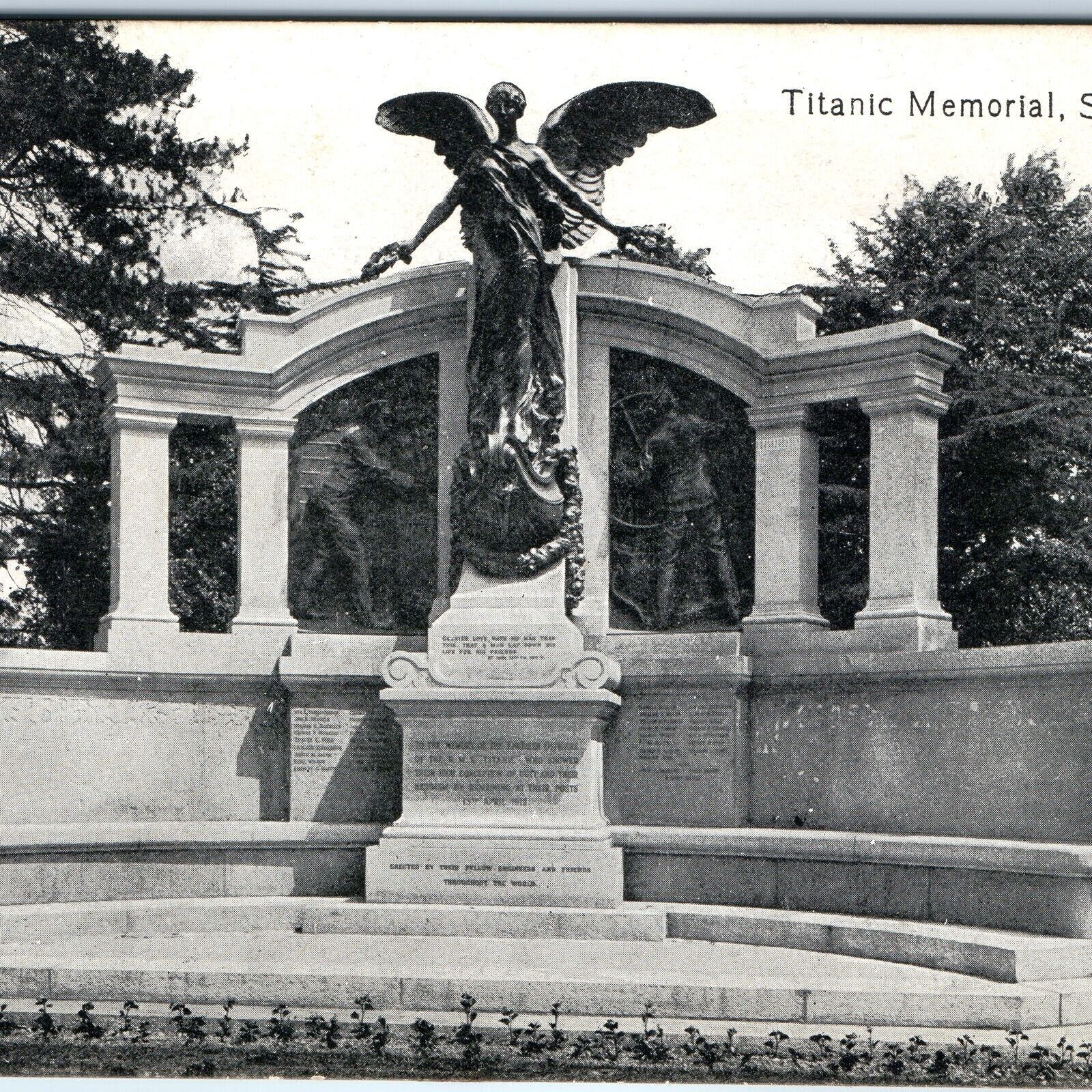 c1920s Southampton, England Titanic Memorial PC Angel Statue Monument ...