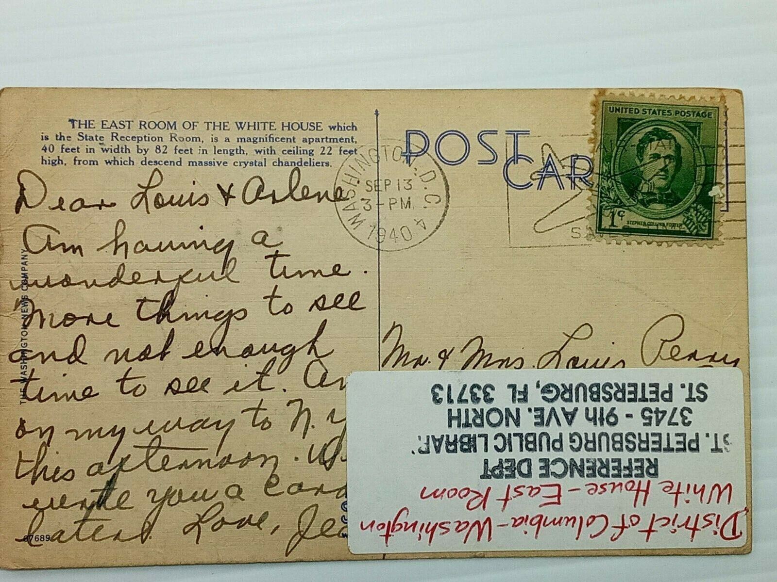 Vintage Postcard 1940 The East Room White House Washington D.C ...