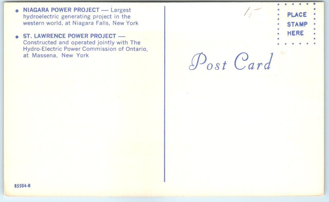 Postcard - Niagara Power Project and St. Lawrence Power Project, New ...