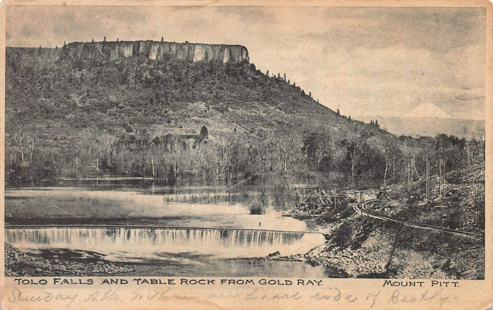 Tolo Falls & Table Rock from Gold Ray, Mt. Pitt, OR, 1906 postcard ...