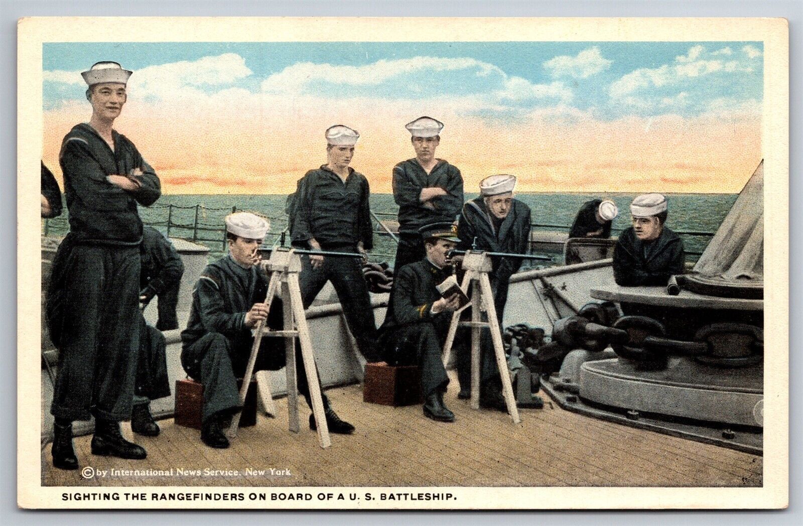 Military Training Rangefinders Navy US Battleship C1920s WB Postcard ...