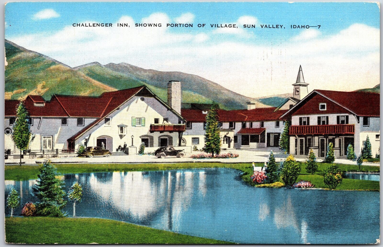 1940's Challenger Inn Showing Village Sun Valley Portion Idaho Posted ...