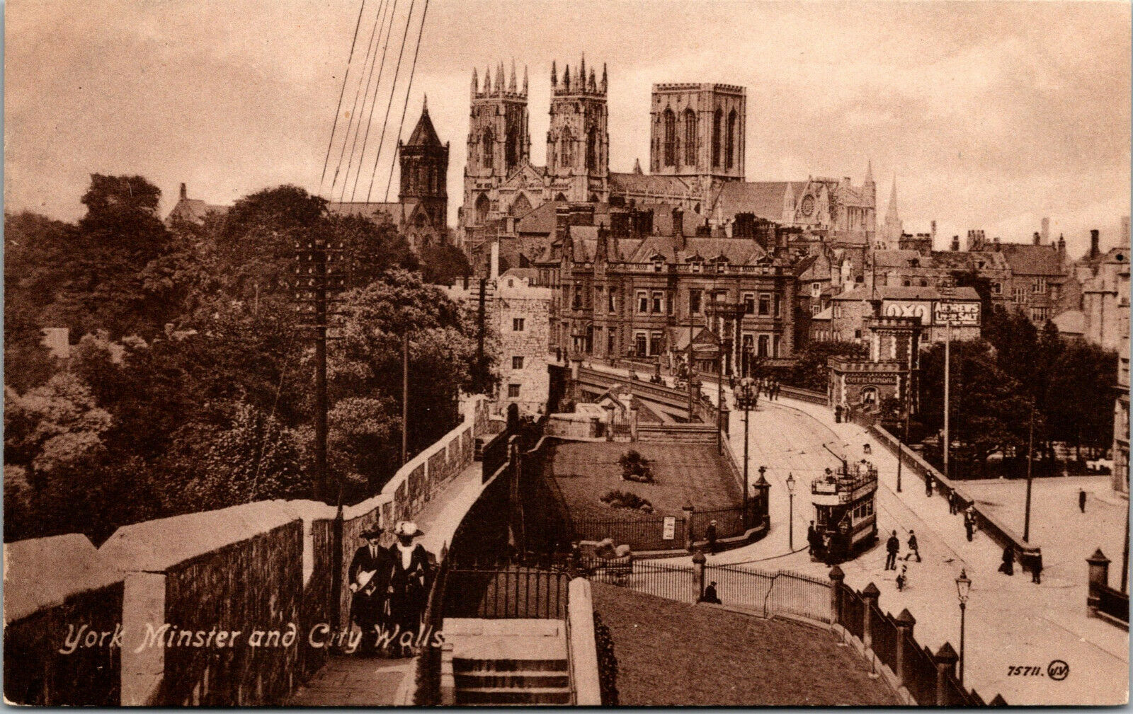 Vtg 1910s York Minster and York City Walls York England UK Postcard ...