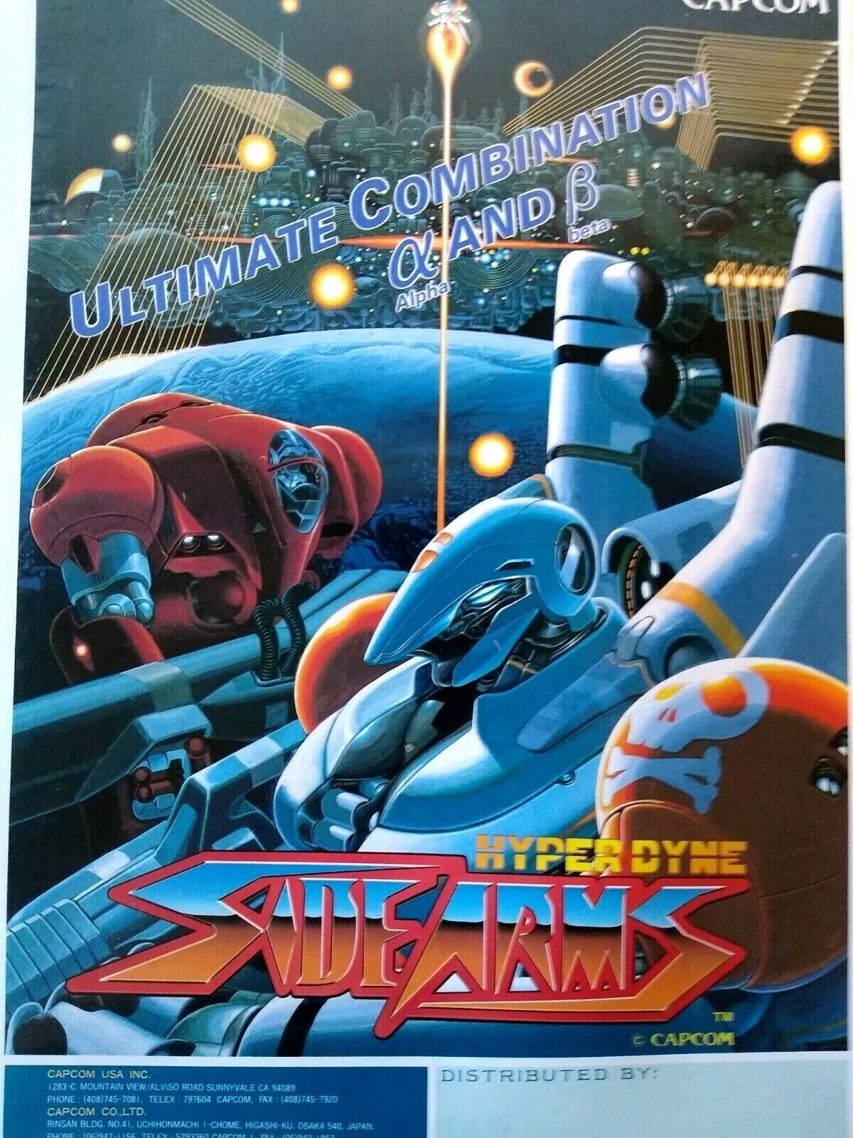 Hyperdyne Side Arms Arcade FLYER Original 1986 Video Game Art Japan ...