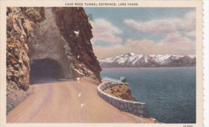 California Lake Tahoe Cave Rock Tunnel Entrance Curteich | United ...