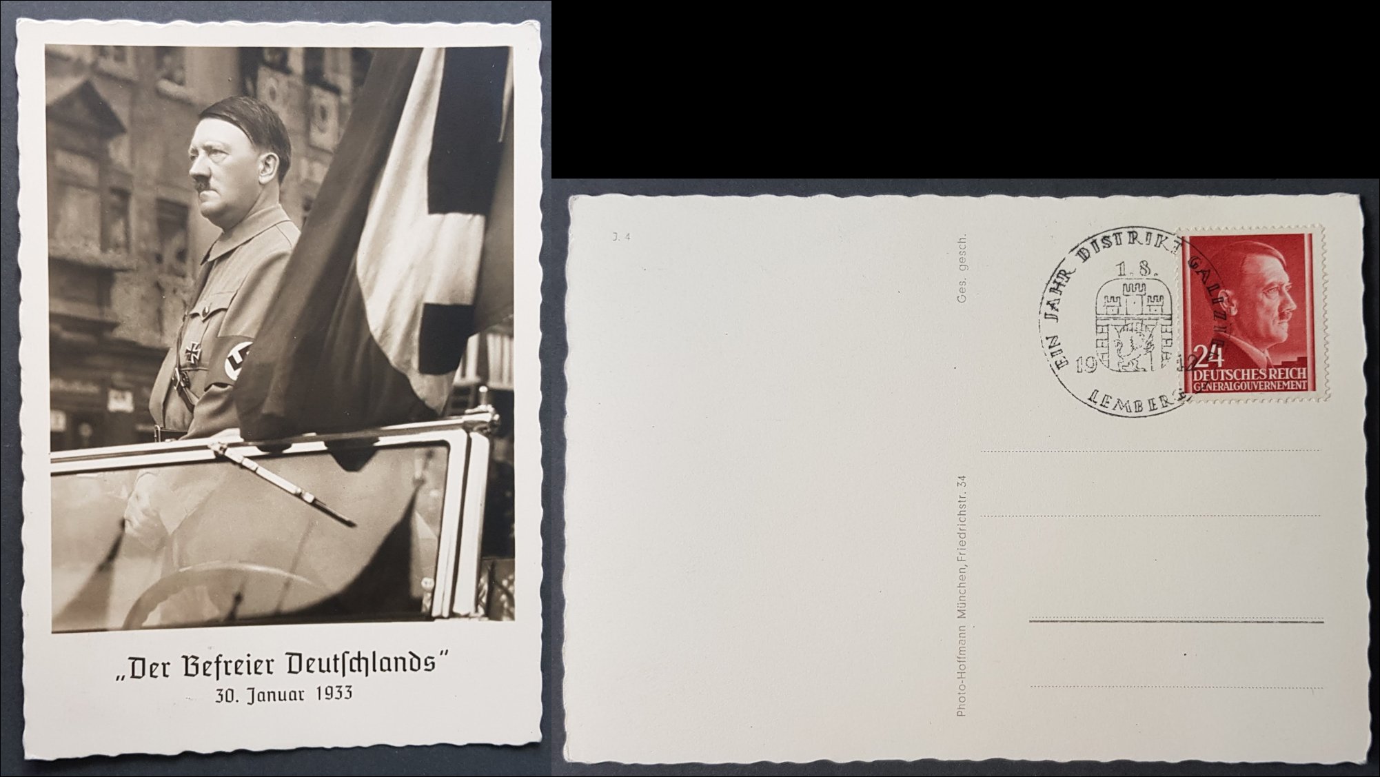 German Third Reich Original Nazi Postcard Hitler the Liberator of ...