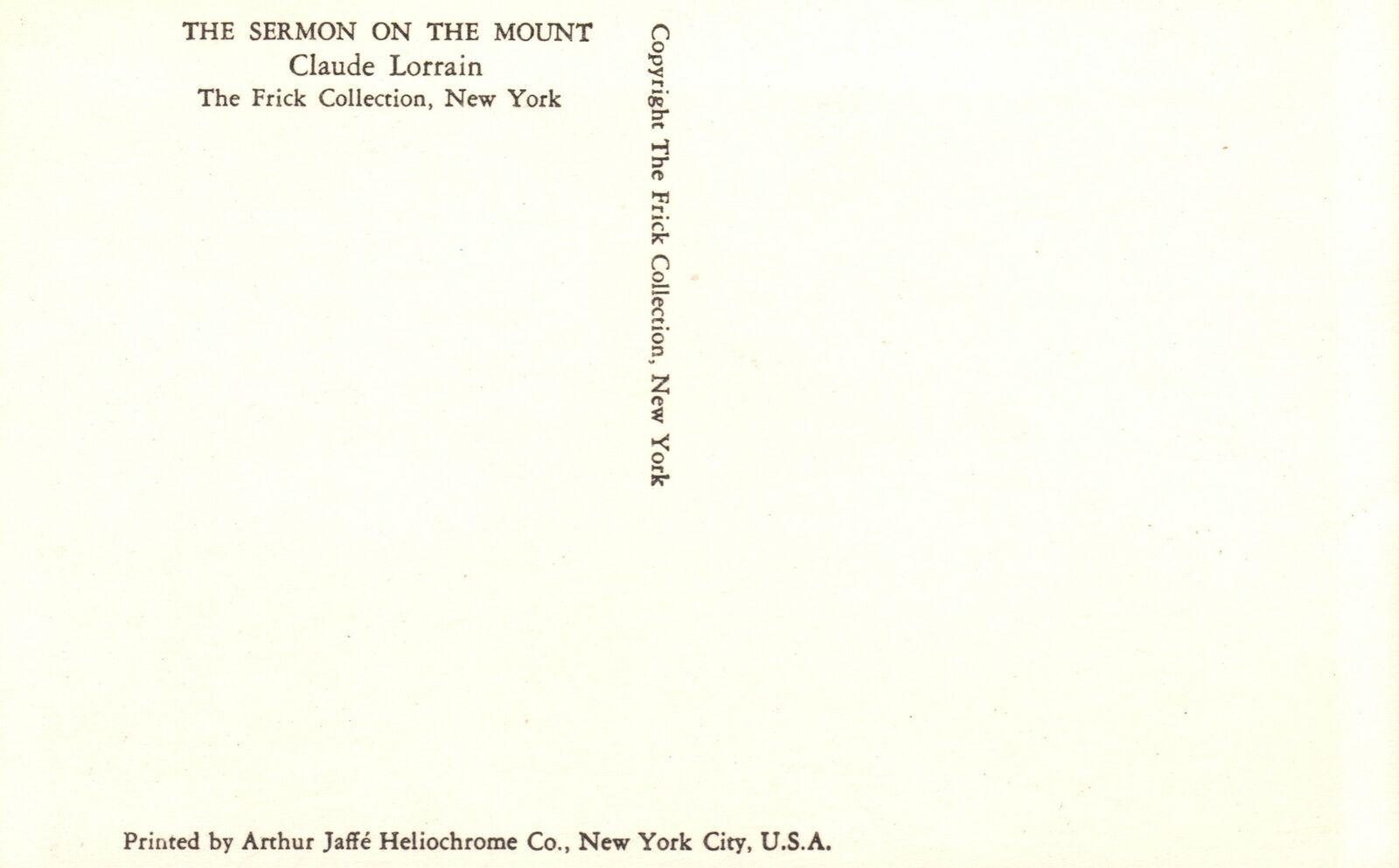 Vintage Postcard Sermon On The Mount Claude Lorrain Frick Collection ...
