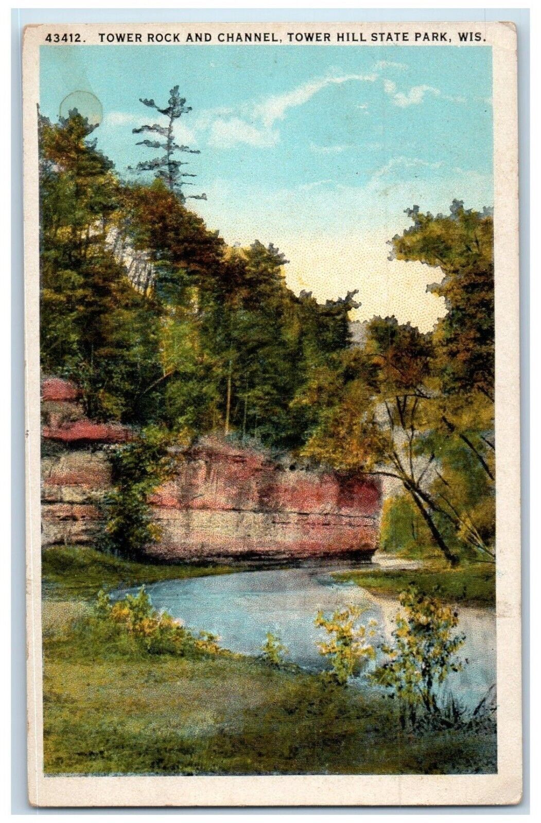 c1910's Tower Rock And Channel Tower Hill State Park Wisconsin WI ...